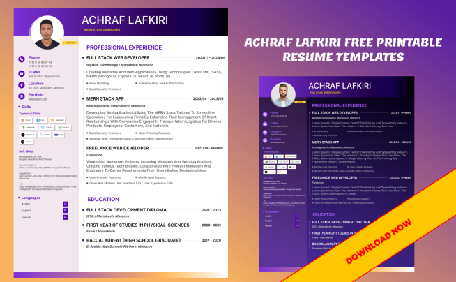 Resume Templates - Free Download in ONE Membership