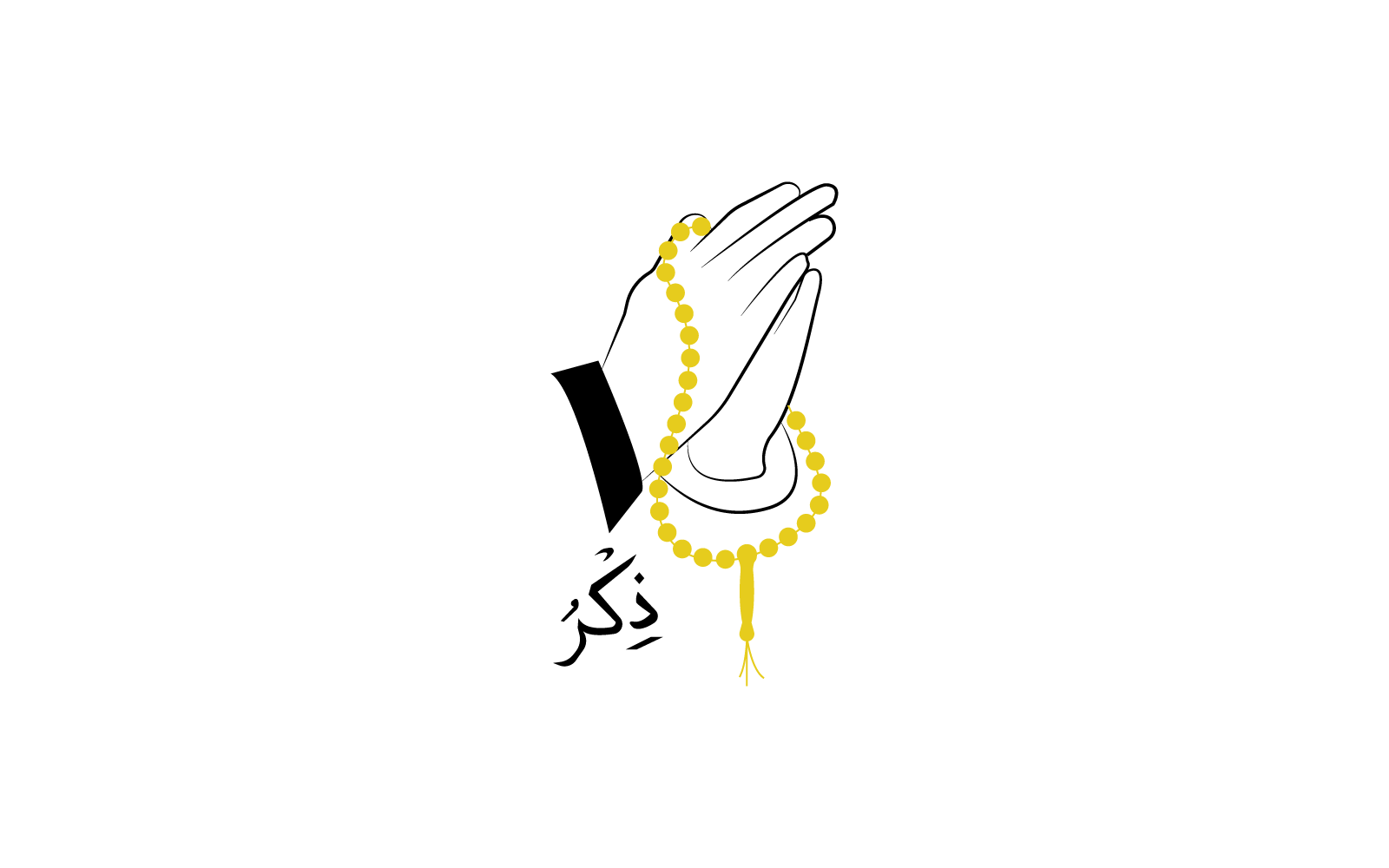 Modèle d'illustration vectorielle de logo de perles de prière islamique