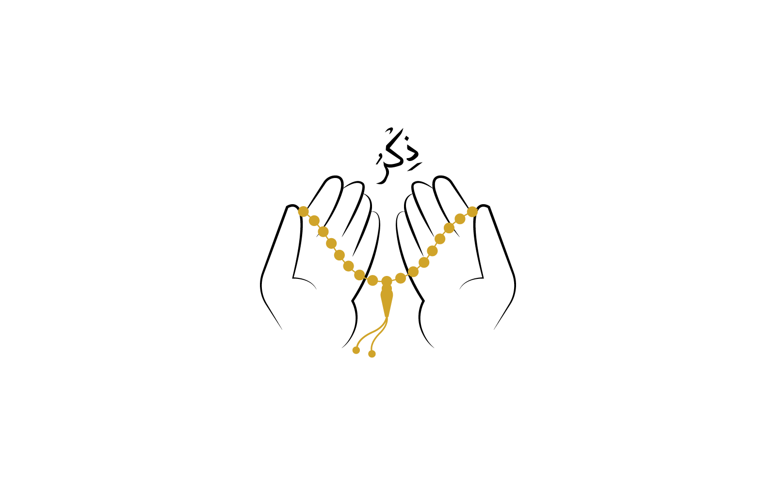 Modèle d'illustration du logo des perles de prière islamique