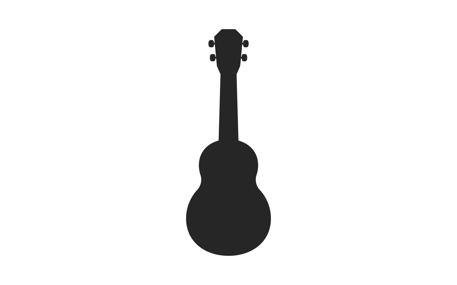 Ukulele silhouette vector icon flat design template