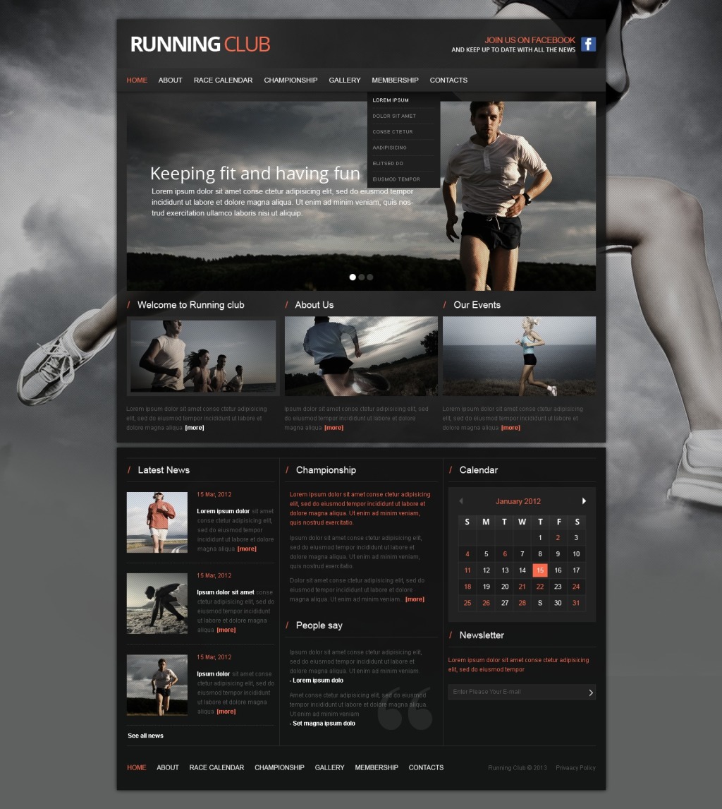 Running Website Template #42520