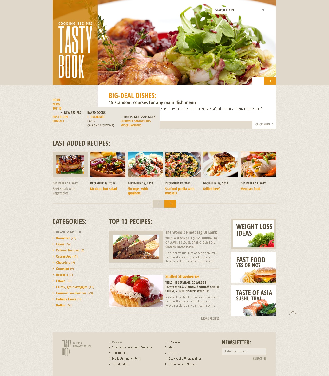 Cooking Website Template 42620