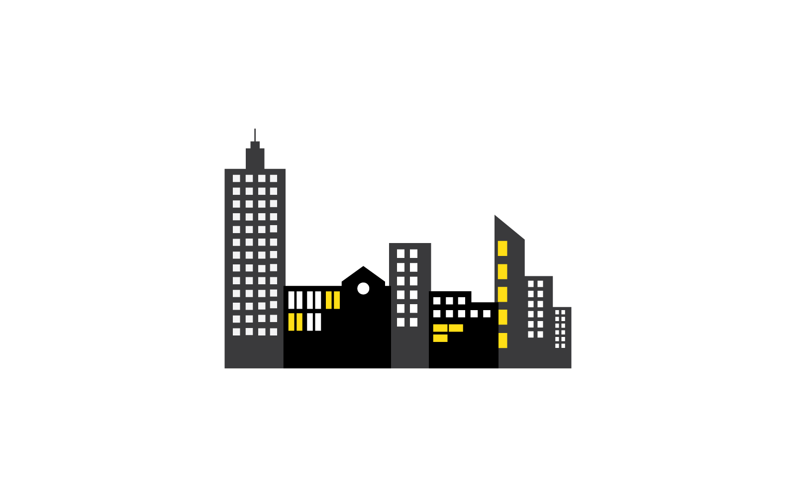 City Skyline City Silhouette Vector Flat Design Illustration