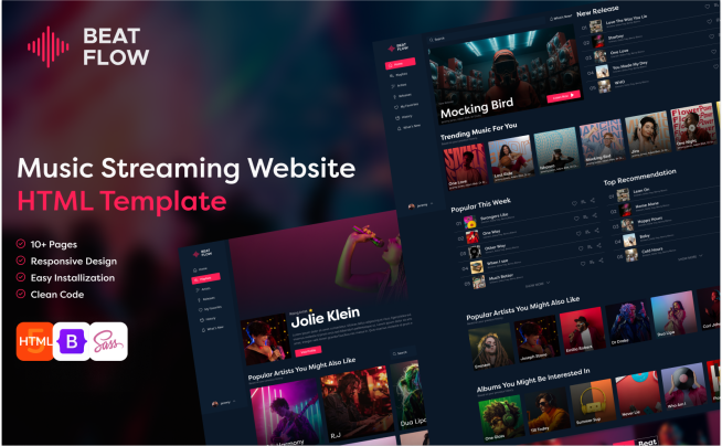 HTML Website Templates for Music Websites 🎹 Monster ONE