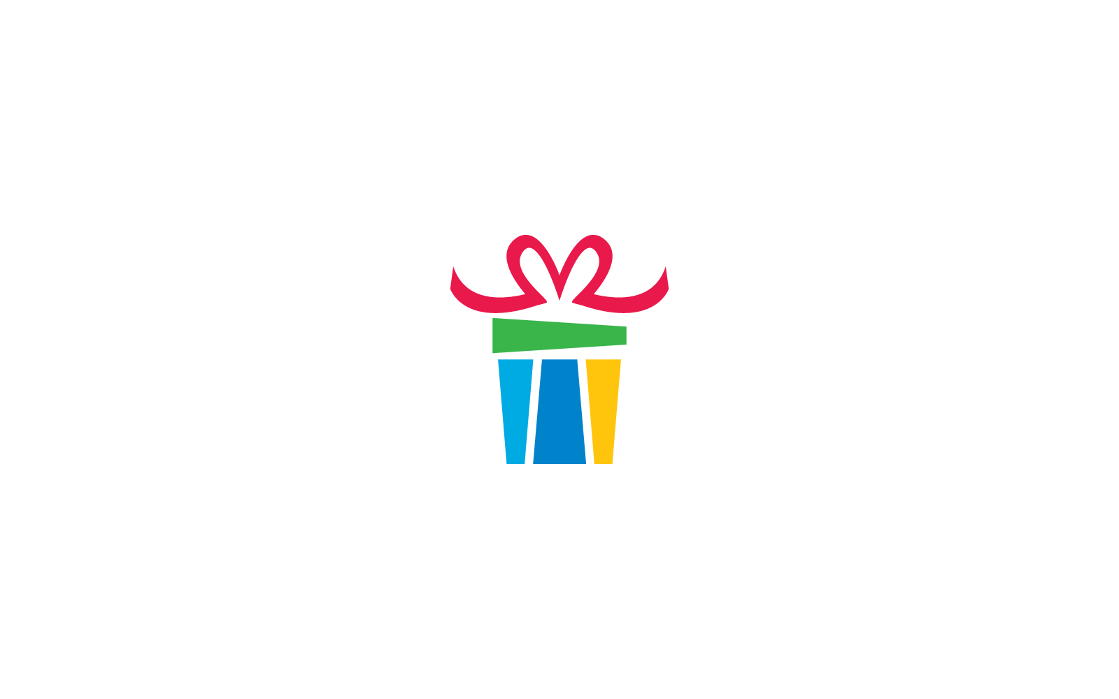 Coffret cadeau, modèle de logo d'illustration de boutique de cadeaux