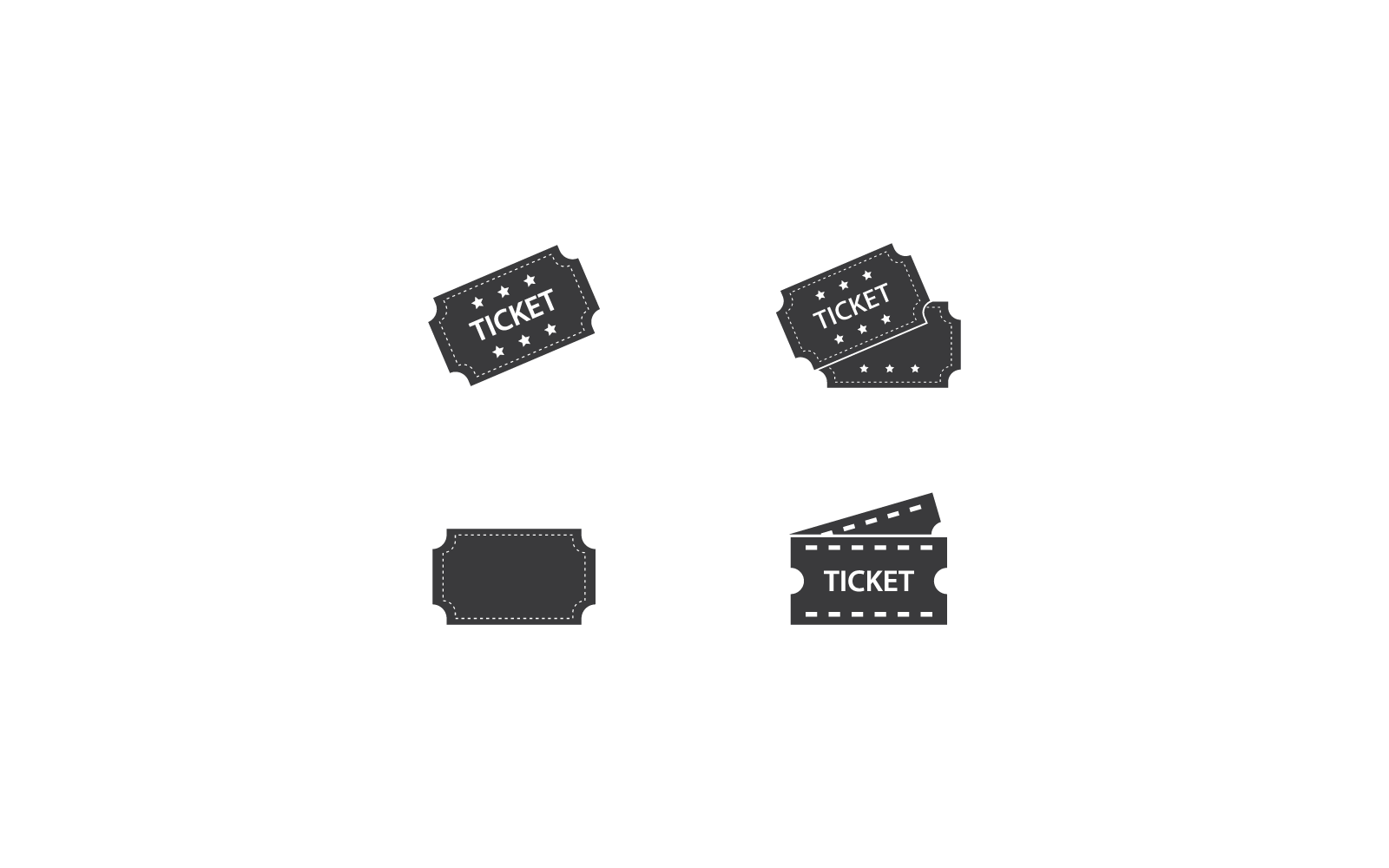 Modèle de conception plate d'illustration de logo de billet