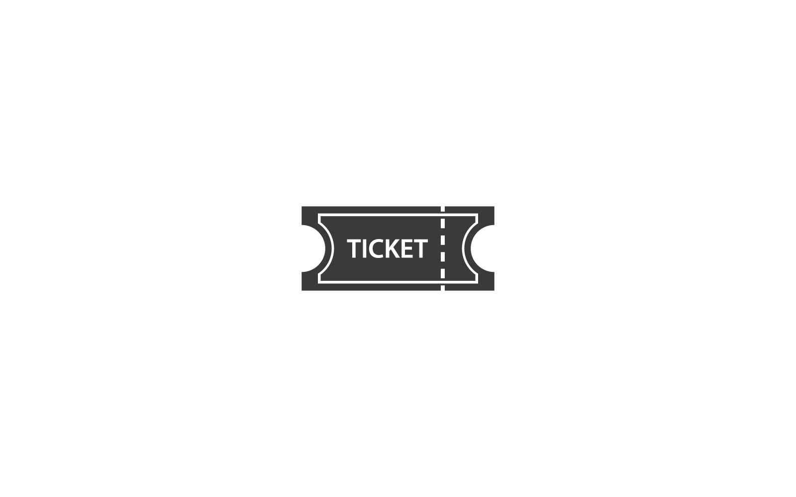 Ticket logo ícone vetor ilustração design plano