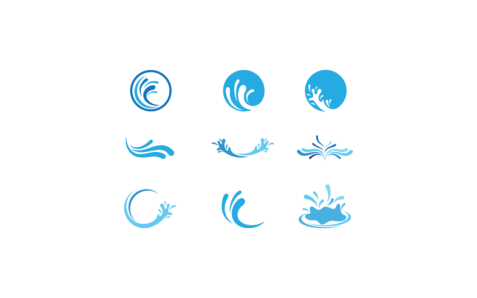 Modèle d'icône d'éclaboussure d'eau logo illustration vectorielle