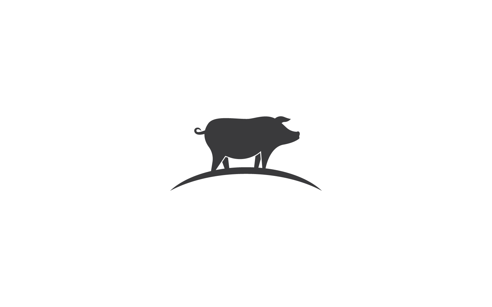 Cochon logo illustration vecteur design plat