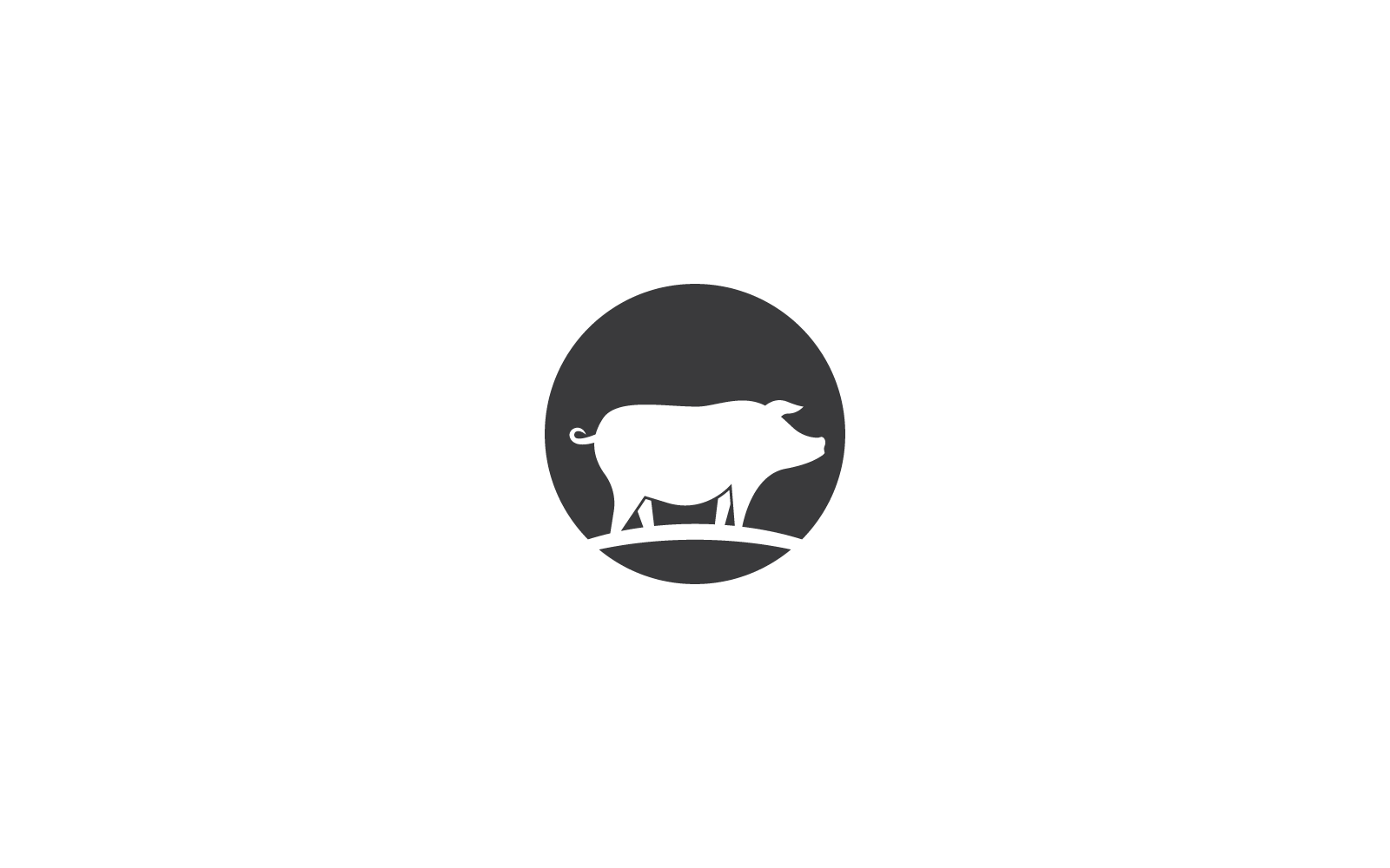 Modèle d'illustration de logo de cochon, design plat vectoriel