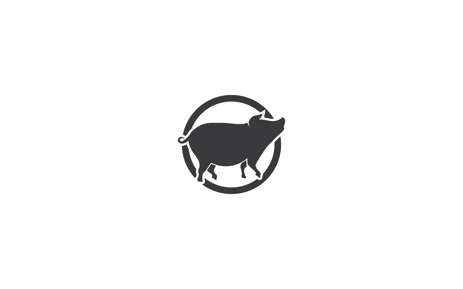 Cochon icône logo vecteur design plat - TemplateMonster