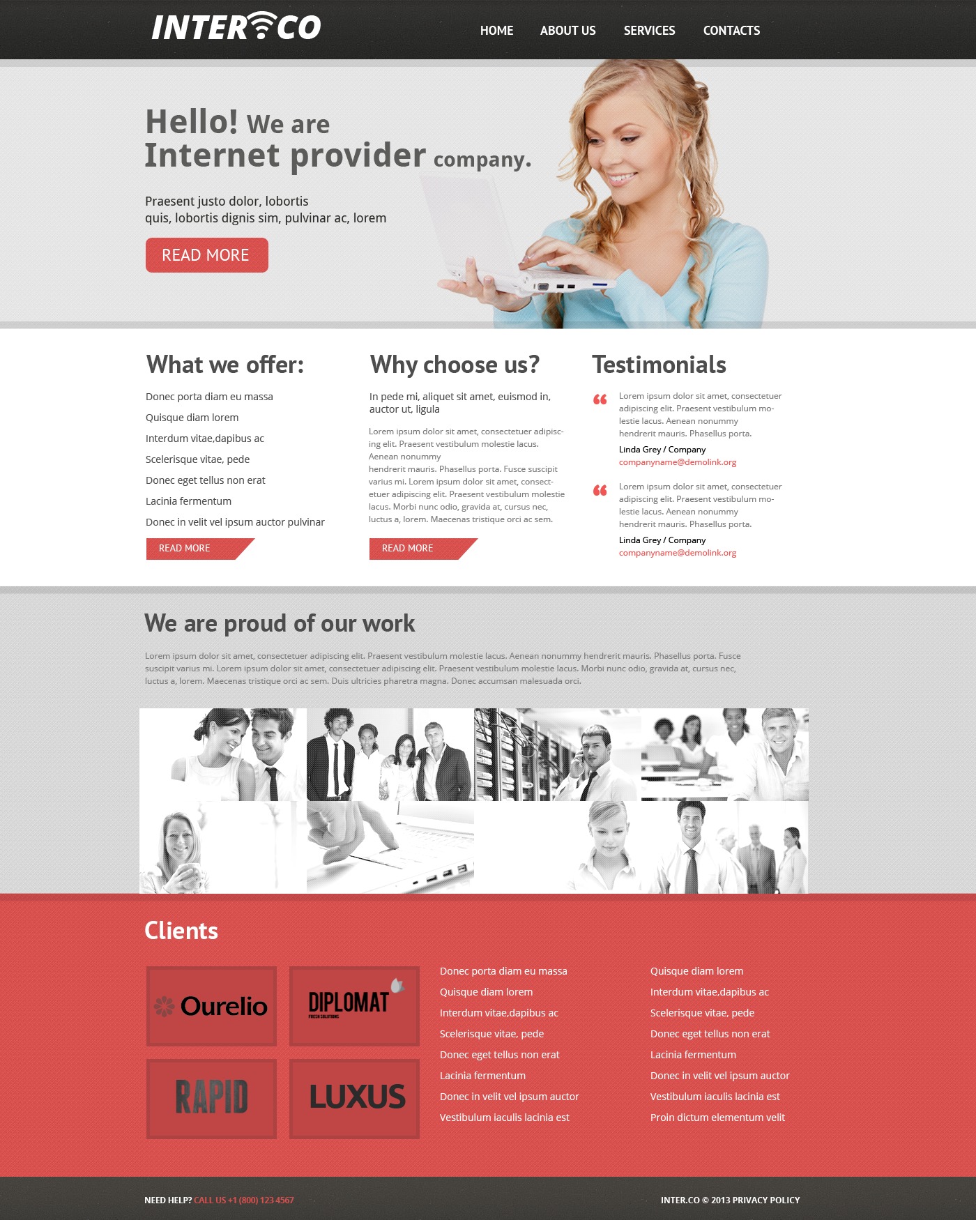 Communications Responsive Website Template #45044