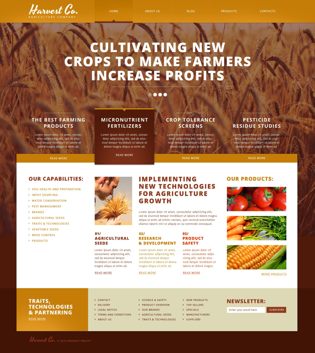 Agriculture Responsive Website Template #45284