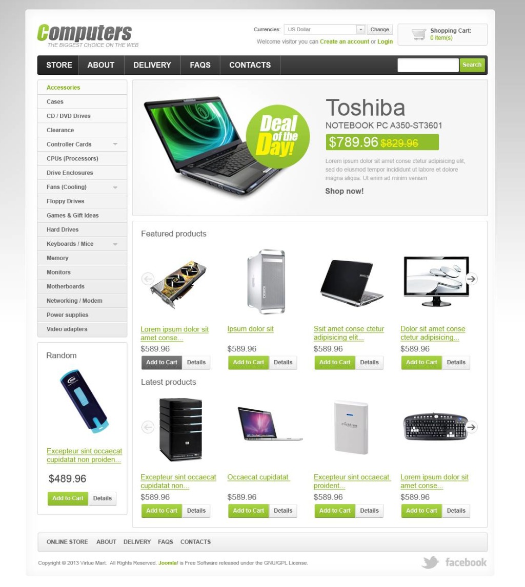 Simple Computers Store VirtueMart Template #45230