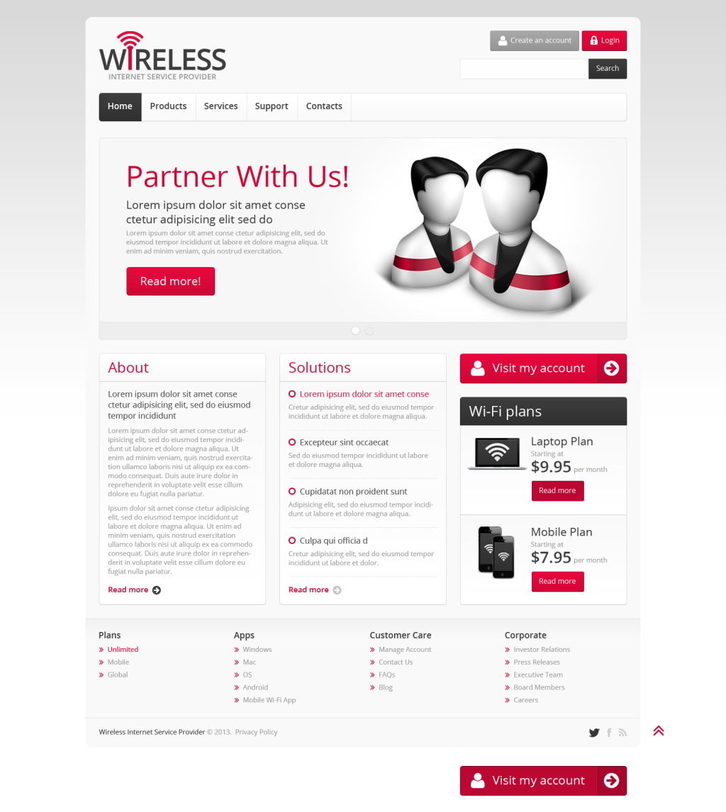 Internet Responsive Website Template #45754