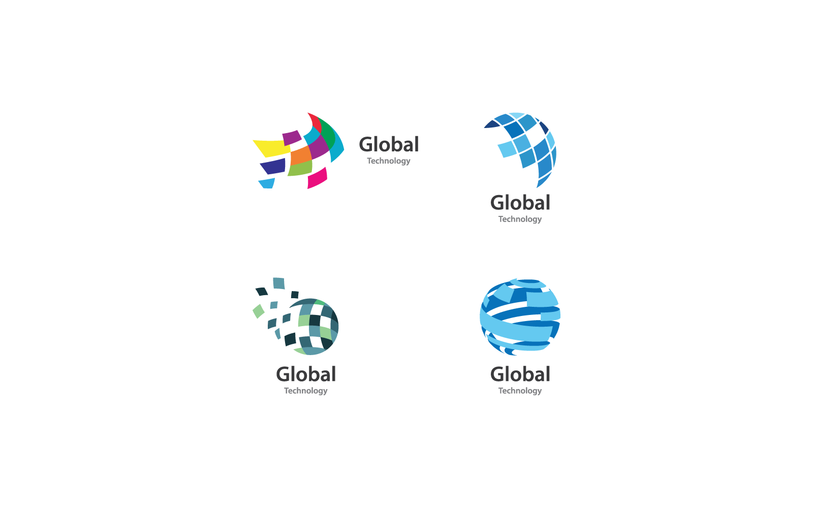 Global technology logo vector template - TemplateMonster