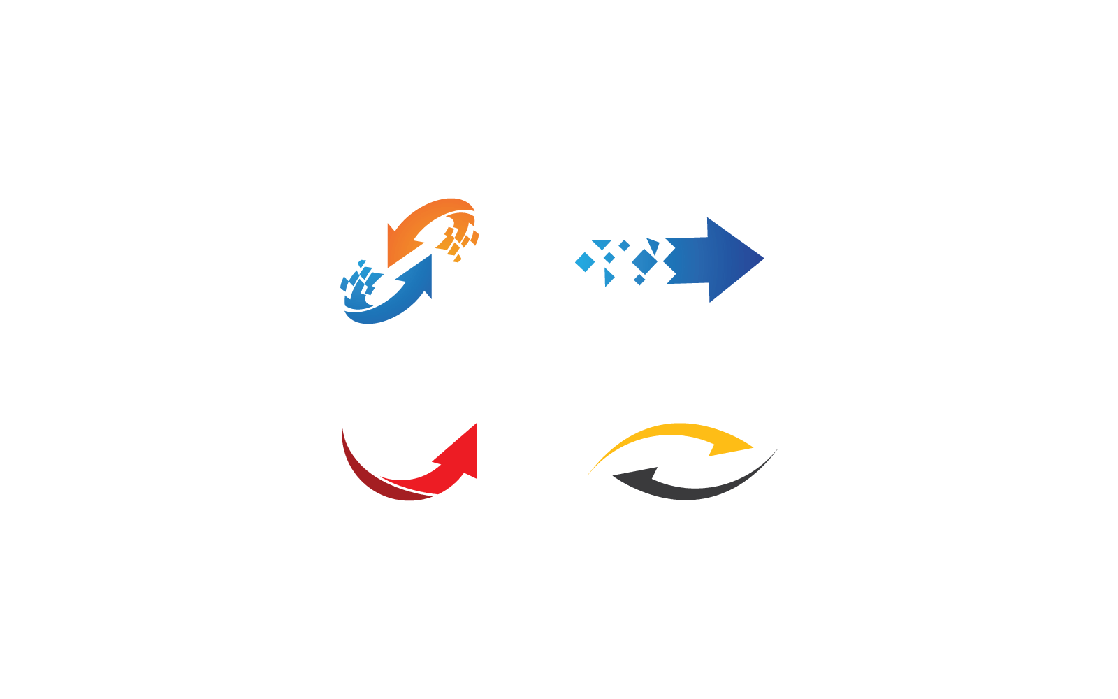 Modèle de conception plate d'icône de logo de flèche