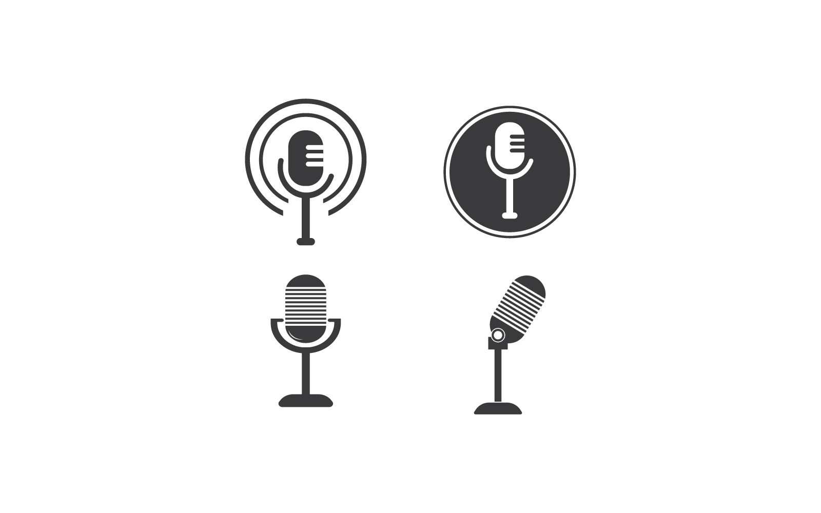 Microphone vector flat design illustration template