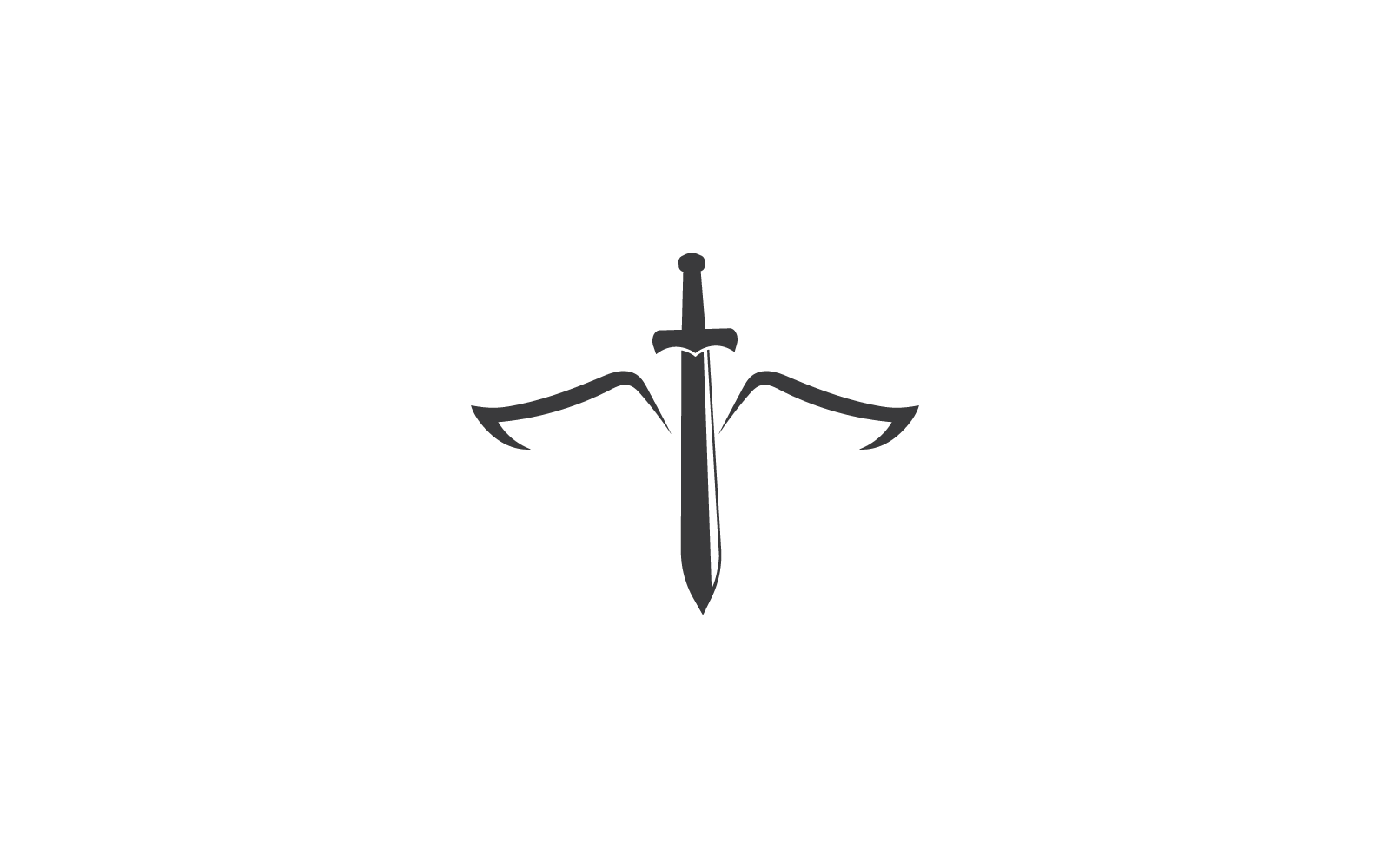 Illustration de l'icône de conception du logo de l'épée