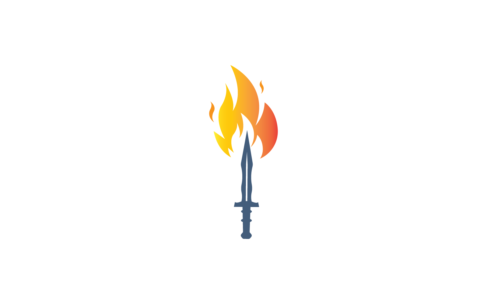 Ilustração de logotipo de espada design plano
