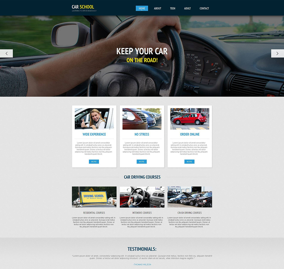 Traffic School Moto CMS HTML Template #47191