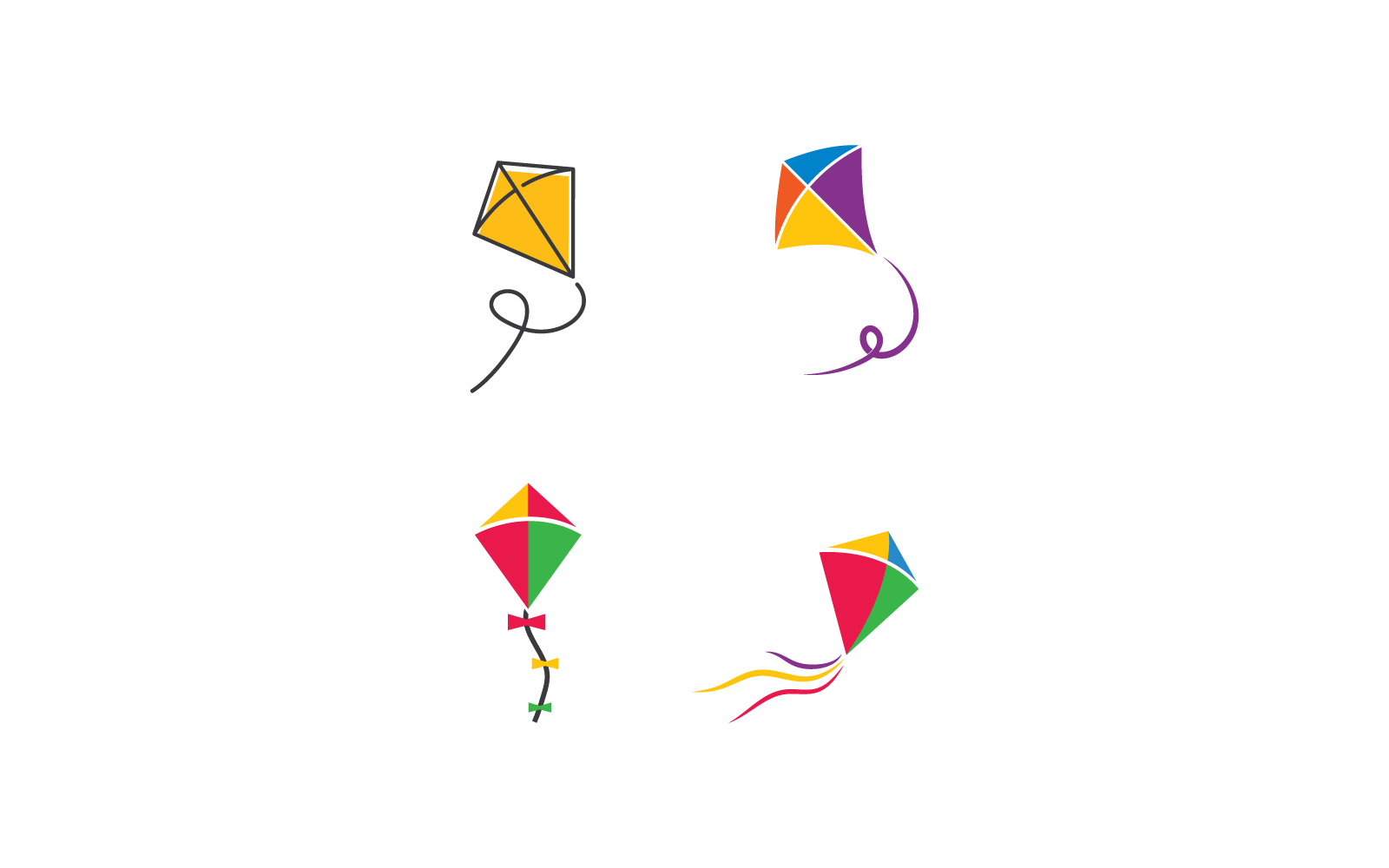 Logotipo de ilustração de ícone de pipa design vetorial