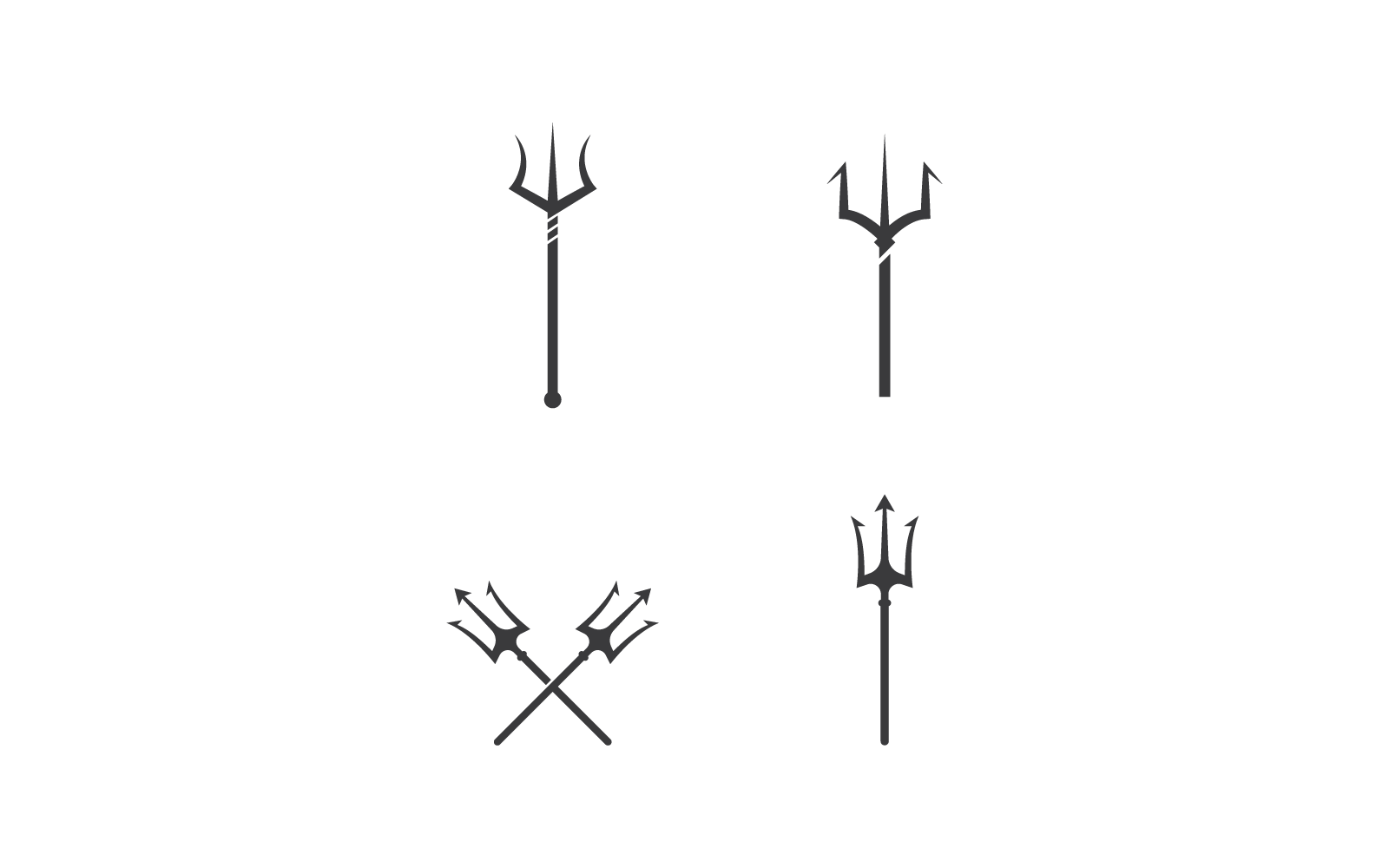 Plantilla de tridente con diseño plano vectorial