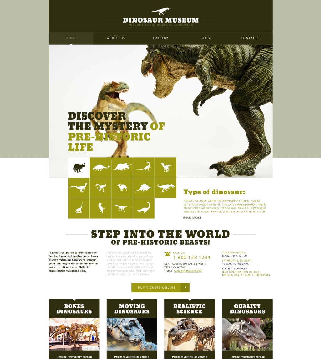 Dinosaur Museum Joomla Template #47912