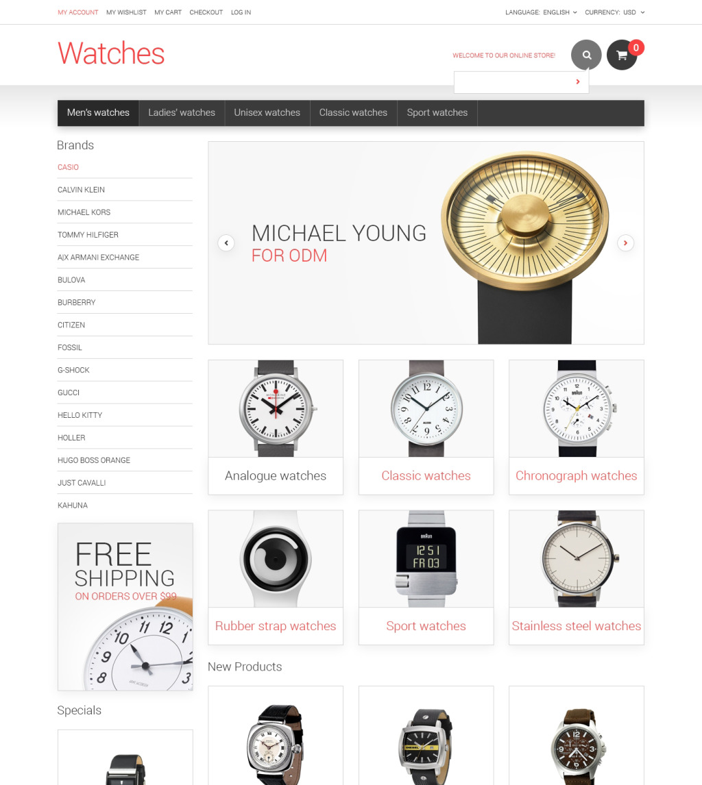 Watches Responsive Magento Theme #48334