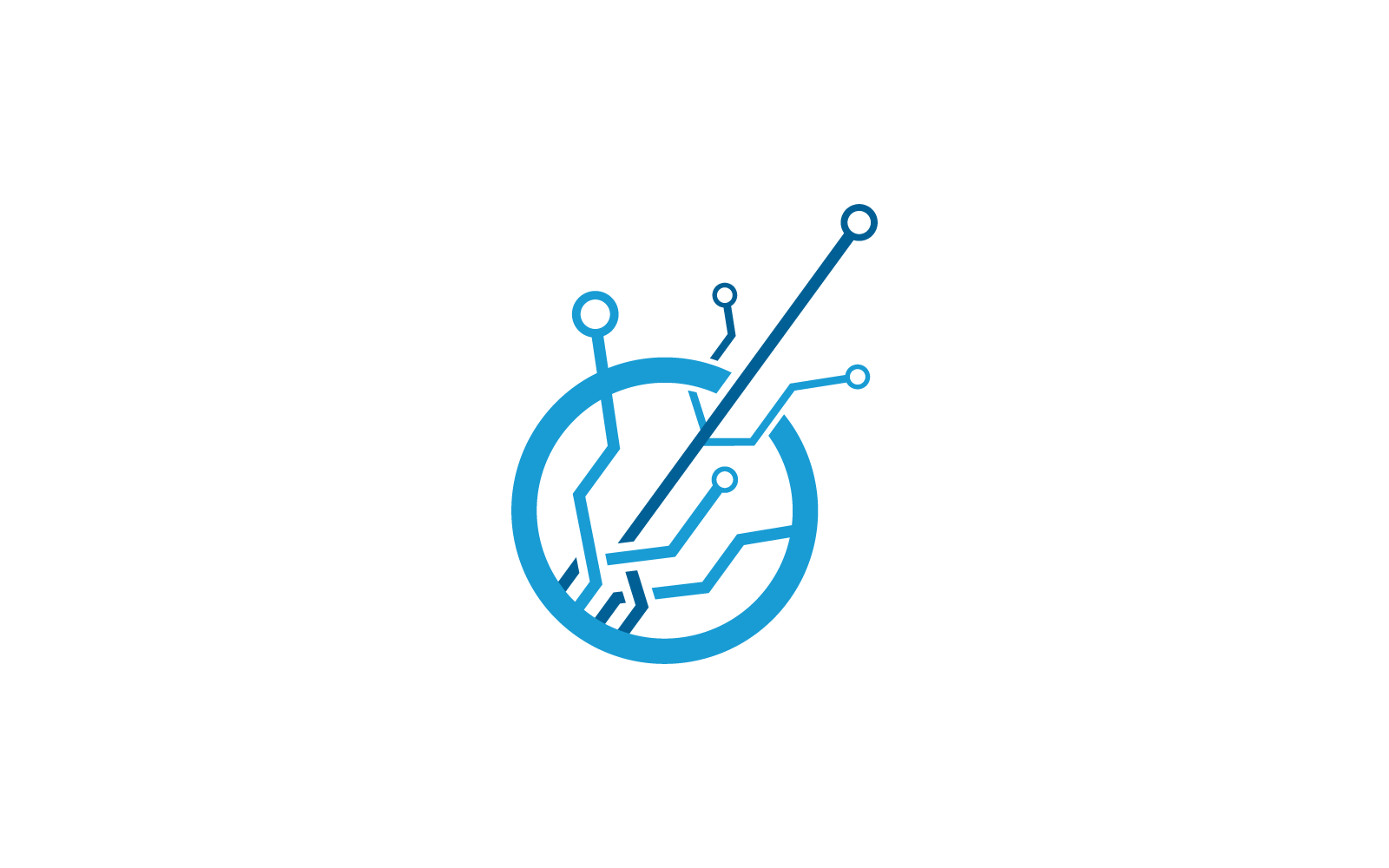 Circuit tech elements logo design template - TemplateMonster