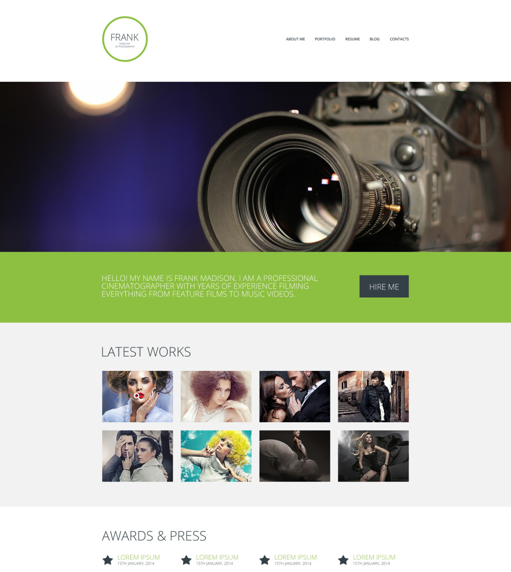 Photographer Portfolio Responsive Website Template #49052