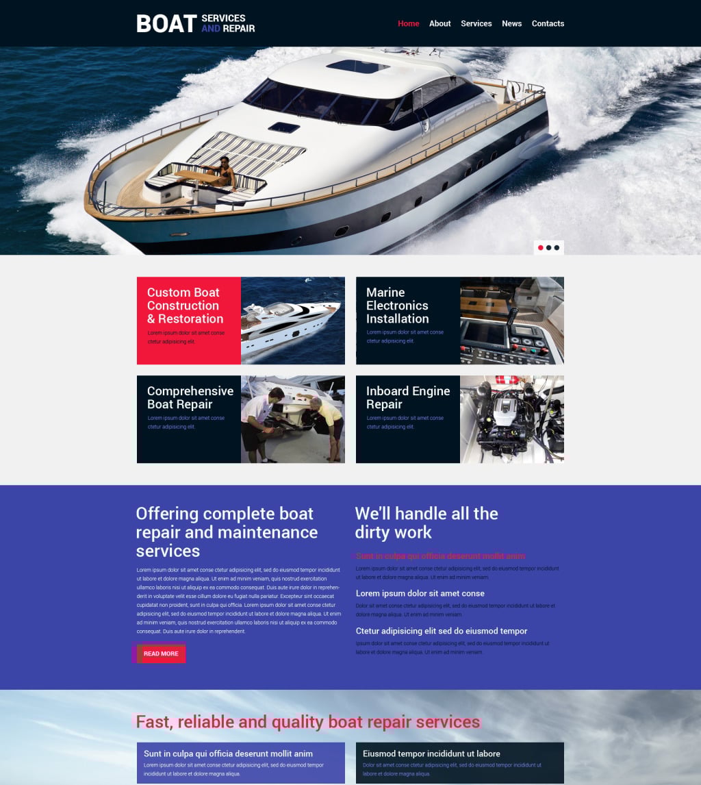 Yachting Responsive Website Template #49269