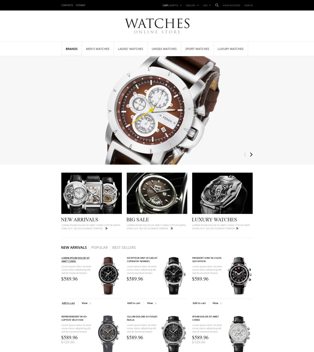 Exclusive Watches PrestaShop Theme #49372