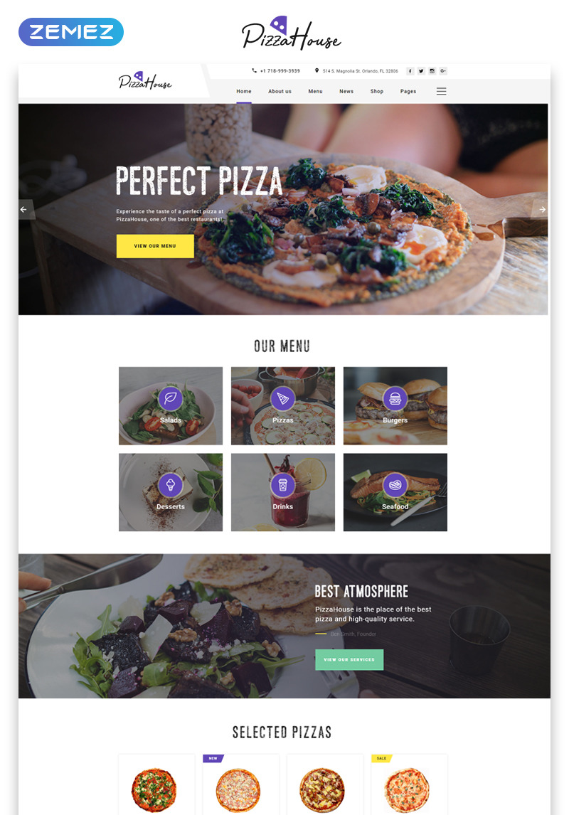 Pizza House Multipage HTML template