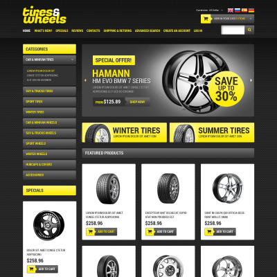 Tires Templates | Wheels Templates | TemplateMonster