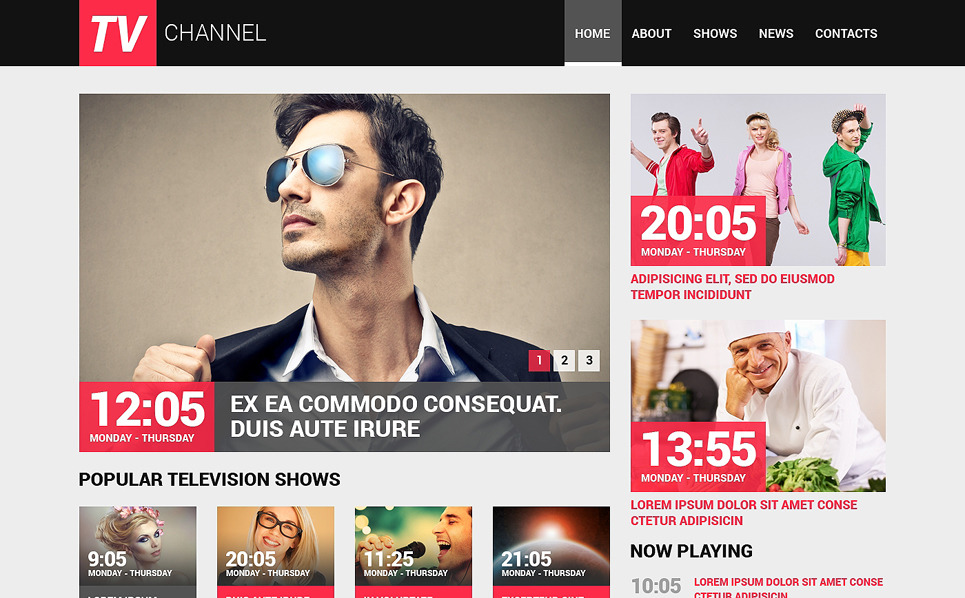 TV Channel Responsive Website Template #50750