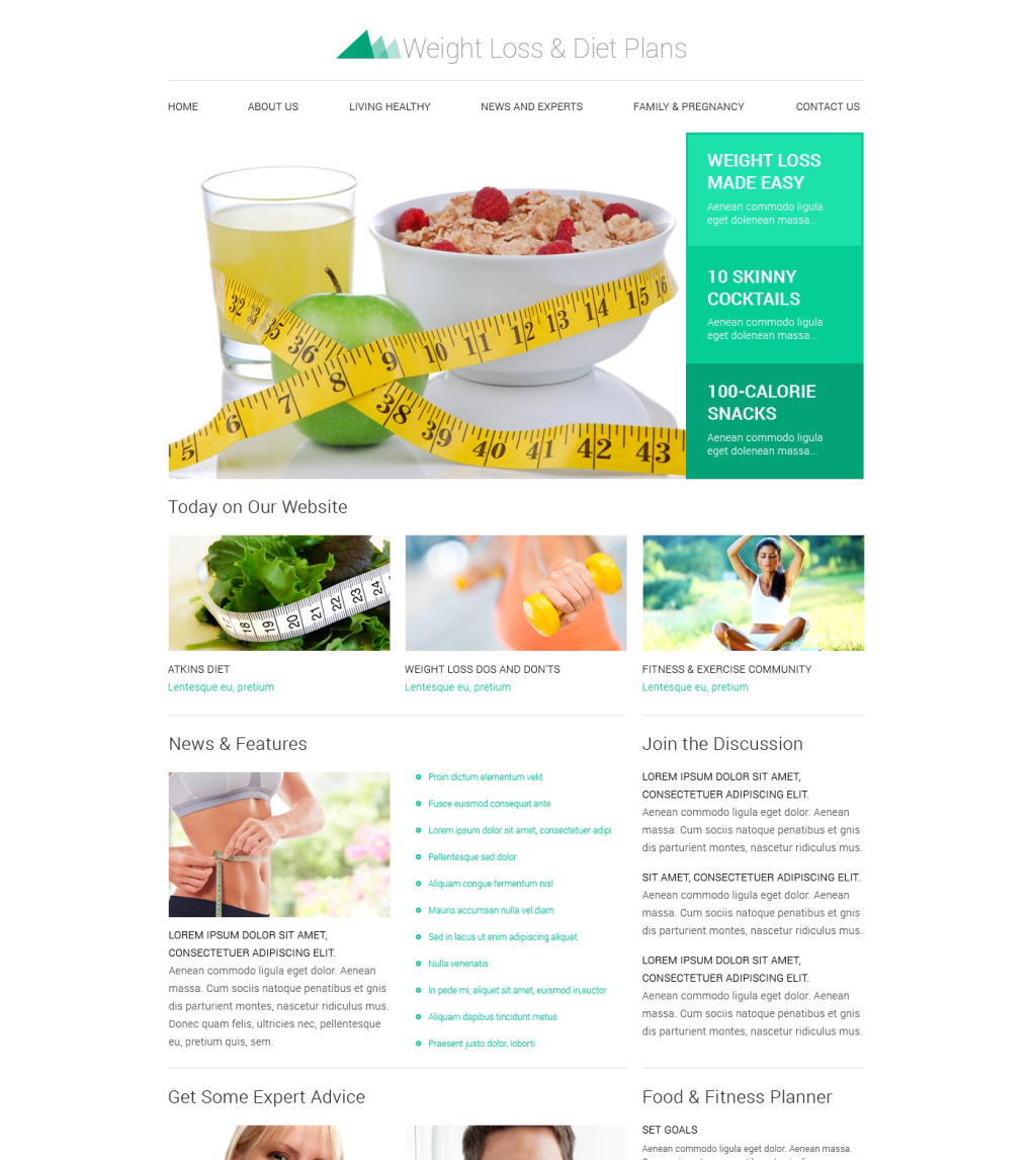 Weight Loss Responsive Website Template #50727