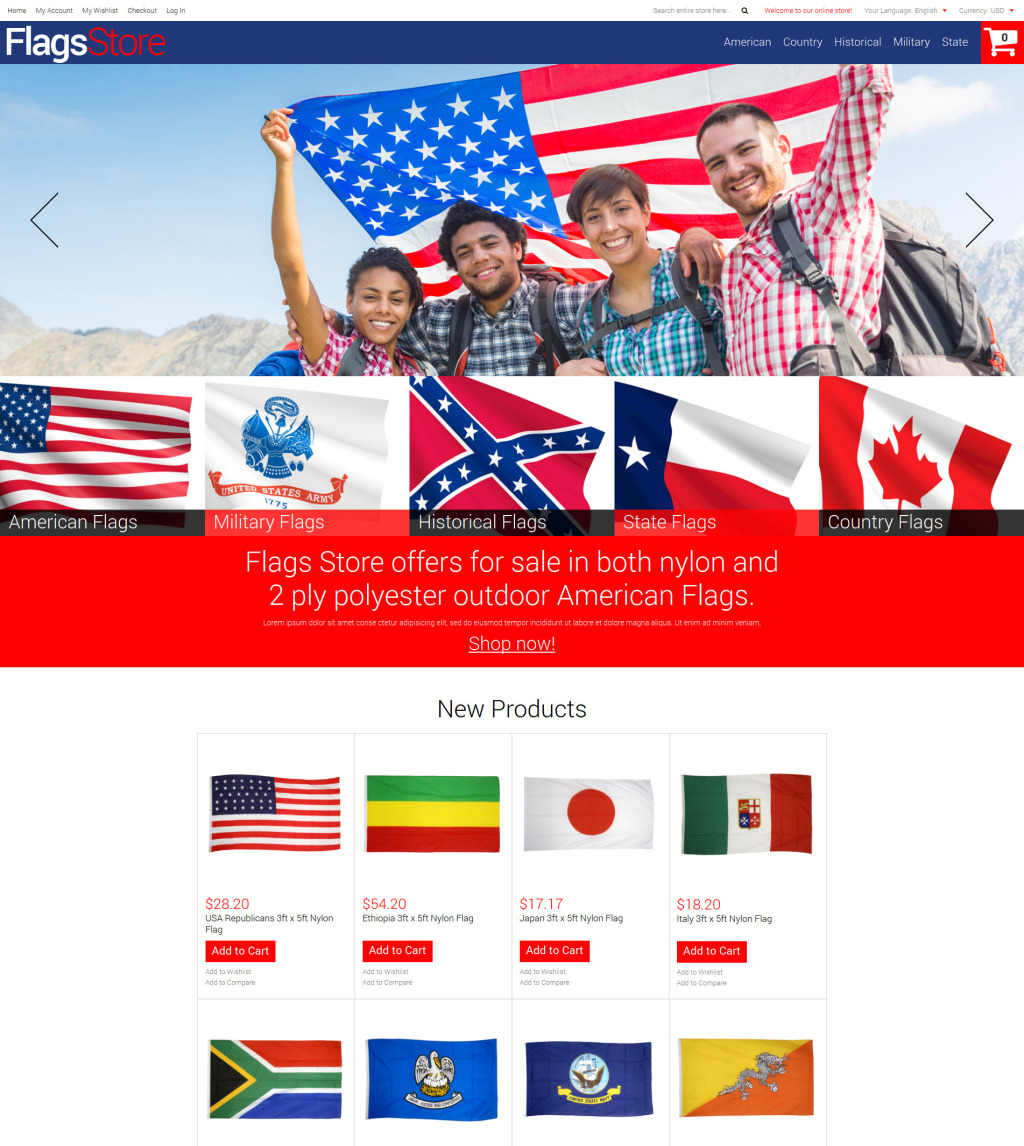 Flags Shop Magento Theme #51167