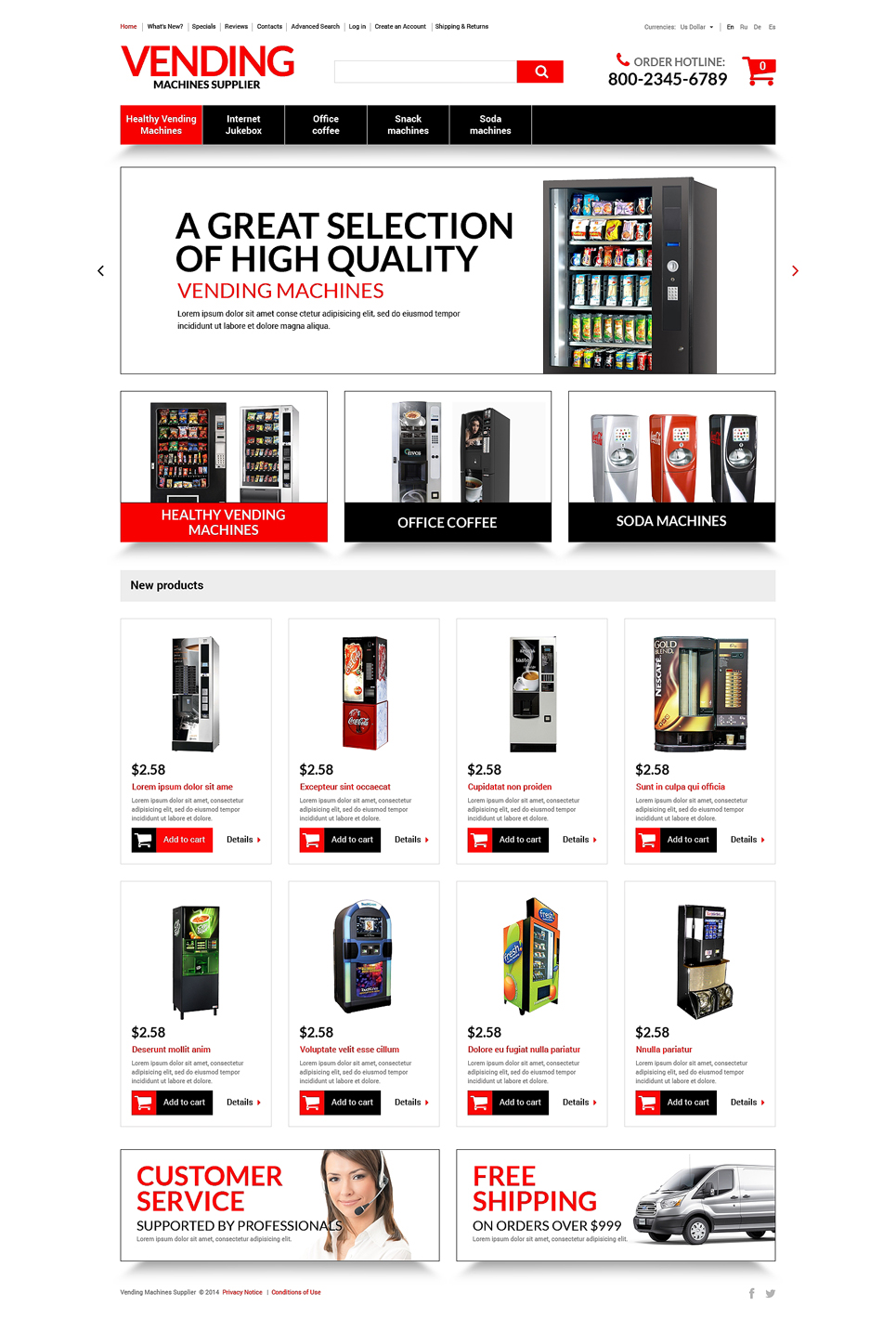 Vending Machine Website Template