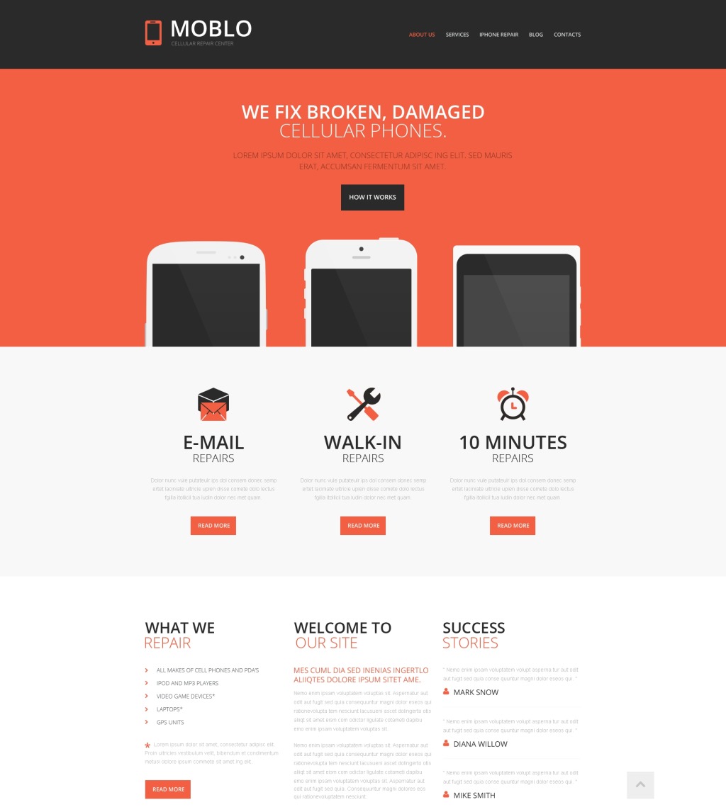 Mobile Store Responsive Website Template #51334