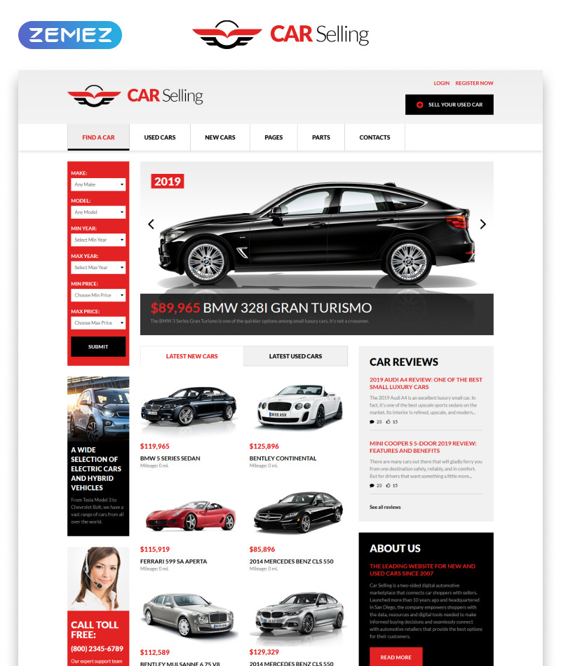 Plantilla Web #51380 para Sitio de Concesionarios de coches