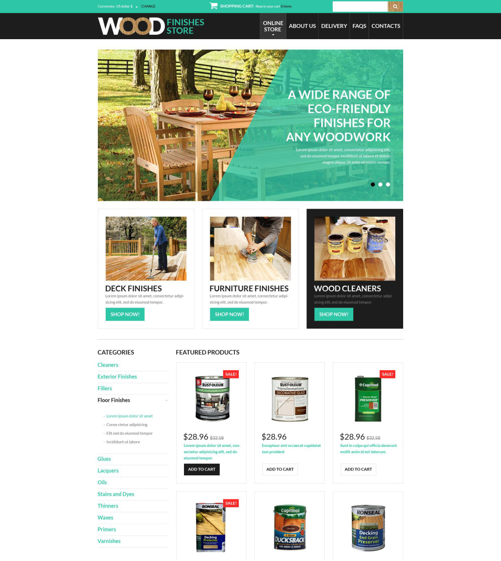 Wood Finishes Store VirtueMart Template #51366