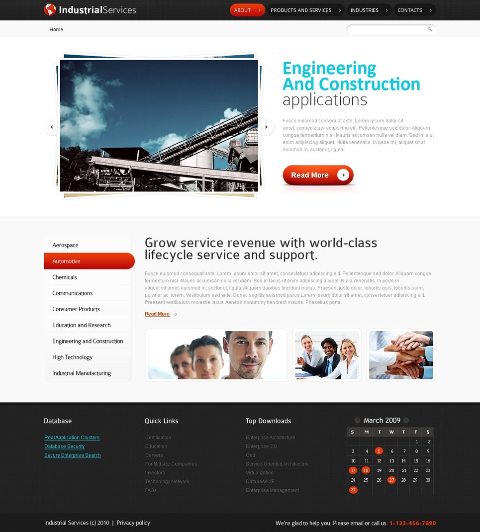 Free HTML5 Website Template Industrial Services