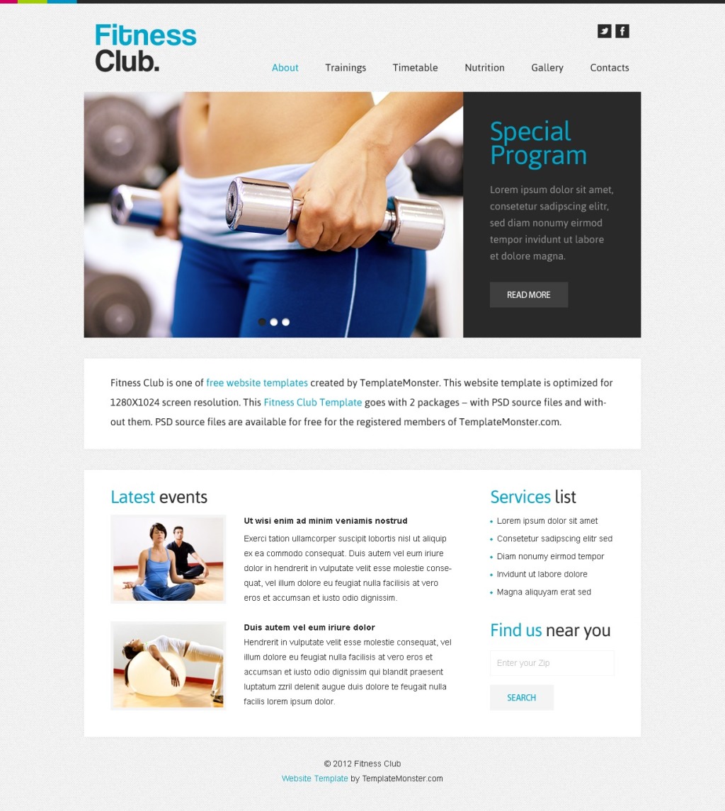 Free Website Template - Fitness Club Template Web №51573