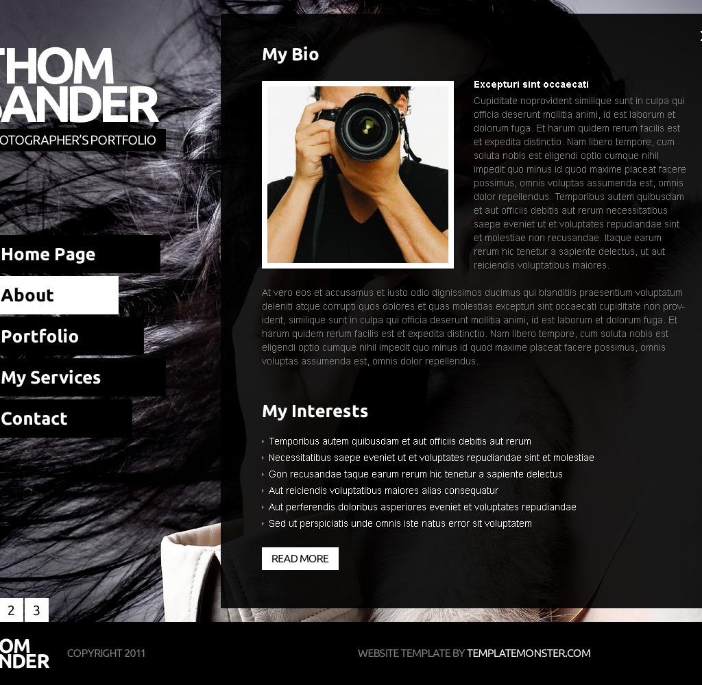 Modèle web #51537 pour portfolio de photographe