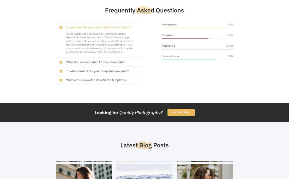 Free HTML5 Theme for Photo Site
