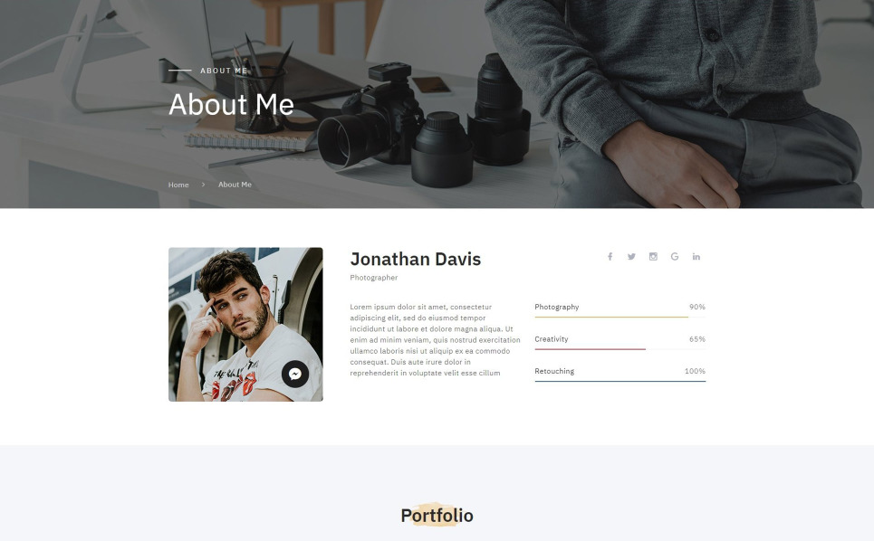 Free HTML5 Theme for Photo Site