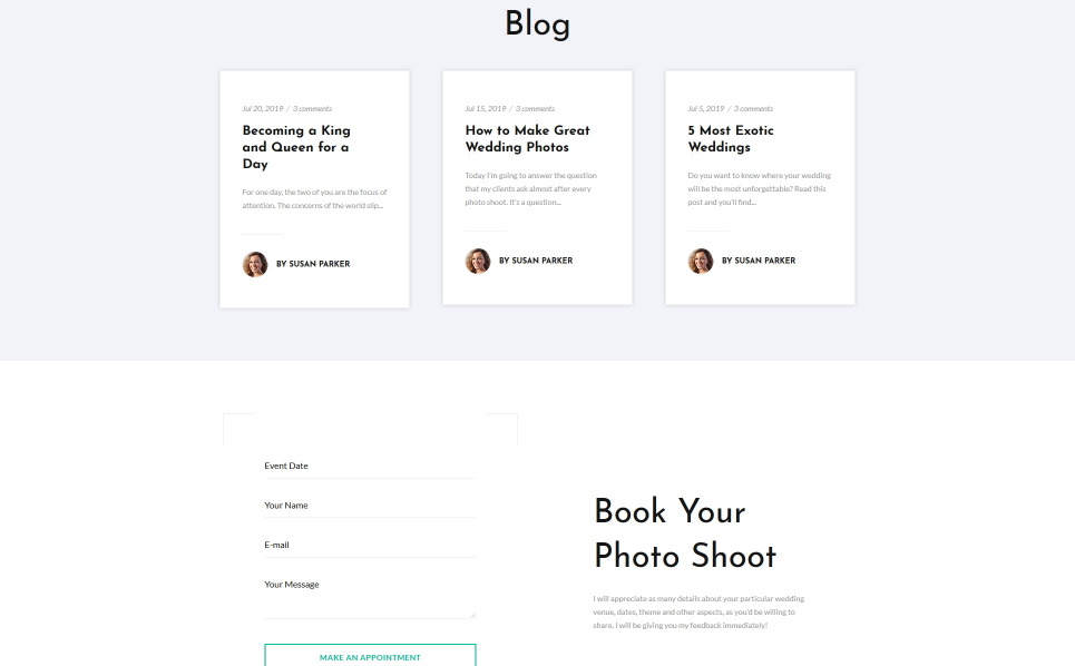 Free Responsive HTML5 Theme for Photo Site
