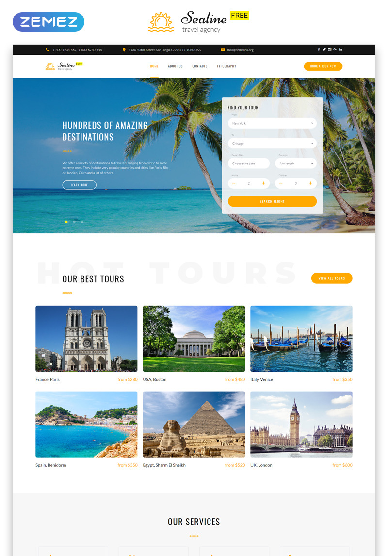 Free Responsive HTML5 Theme for Travel Agency Tema Web №51676