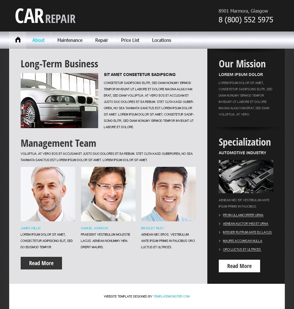 Free Website Template - Car/Auto Project